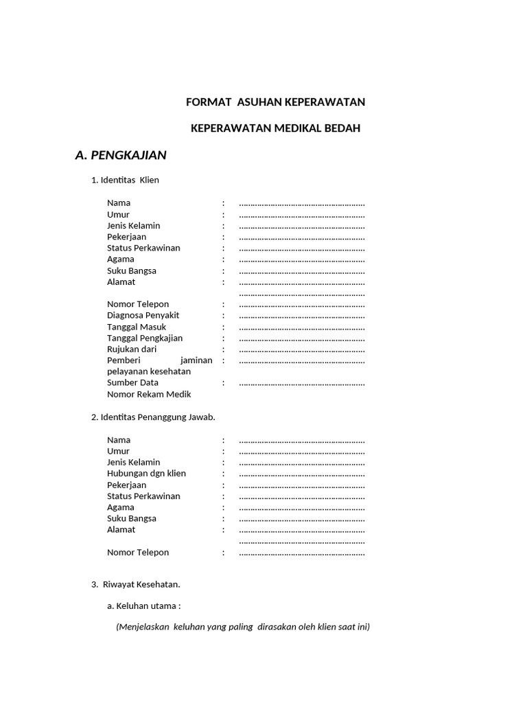 Format Asuhan Keperawatan | PDF