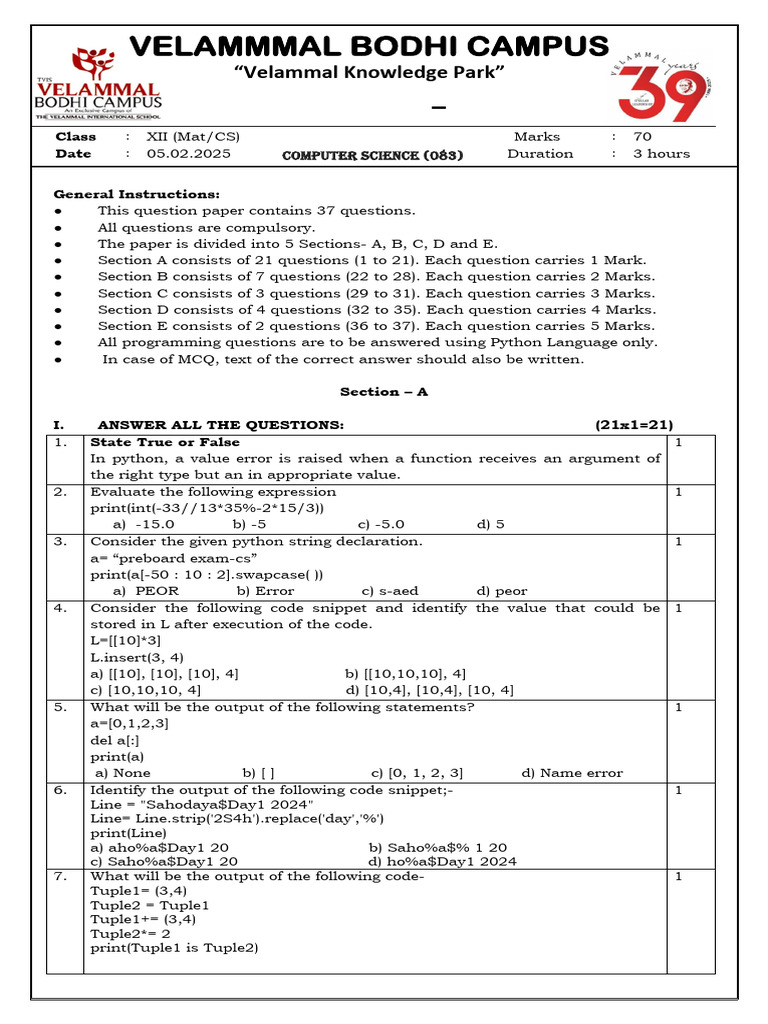 XII - CS | PDF | Python (Programming Language) | Software Engineering