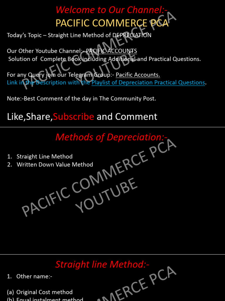 STRAIGHT LINE METHOD | PDF | Depreciation | Business