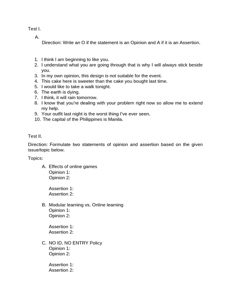 Grade 10 English Worksheet | PDF