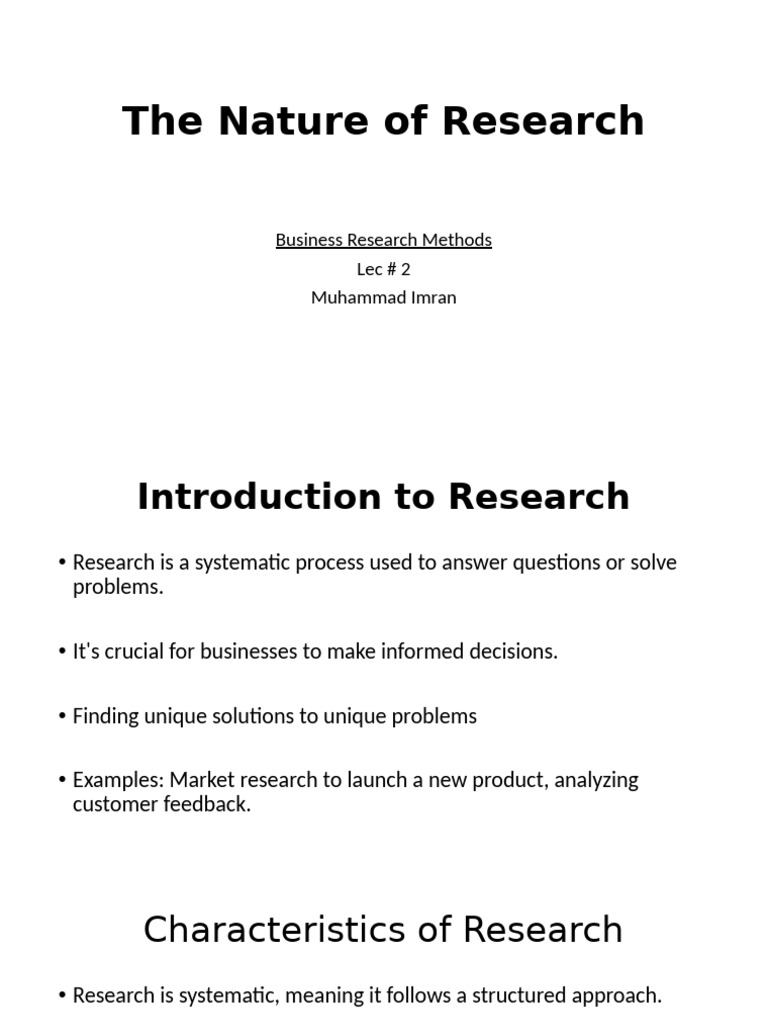 Lec 2 (The Nature of Research) | PDF | Theory | Methodology