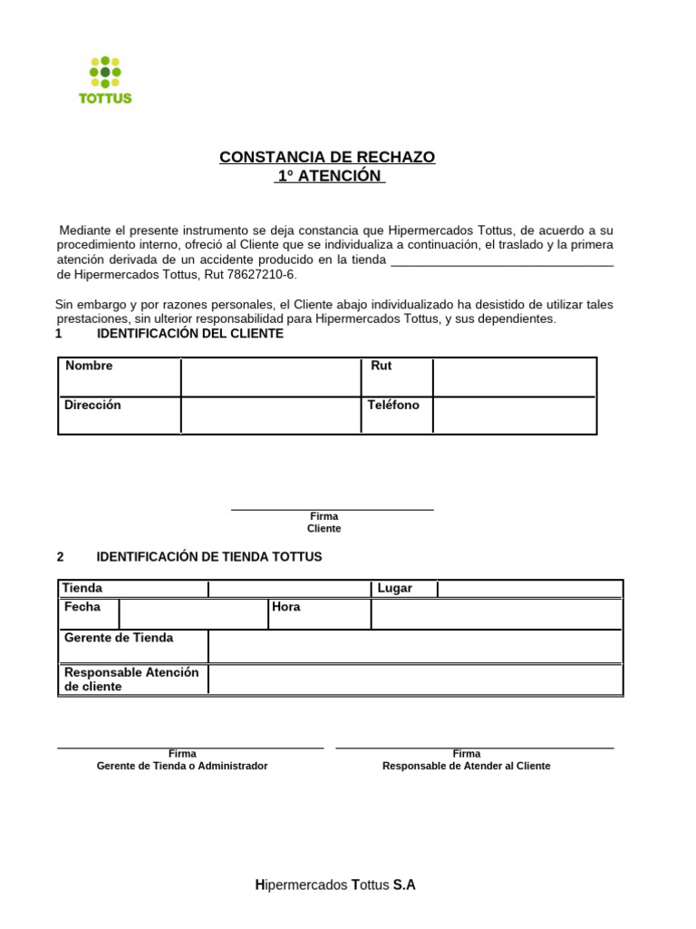 Constancia de Rechazo | PDF