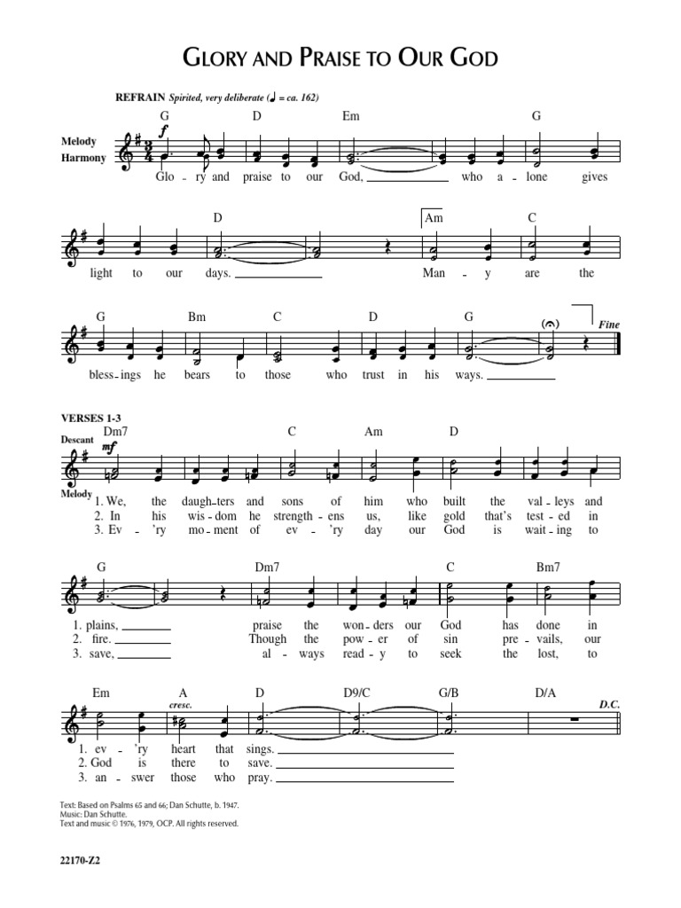 Glory and Praise To Our God 17623 | PDF | Christian Worship And Liturgy ...