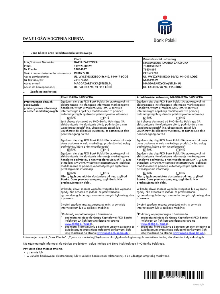 Daneio Wiadczenia Klienta: WWW - Pkobp.pl/grupa WWW - Pkobp.pl/grupa | PDF