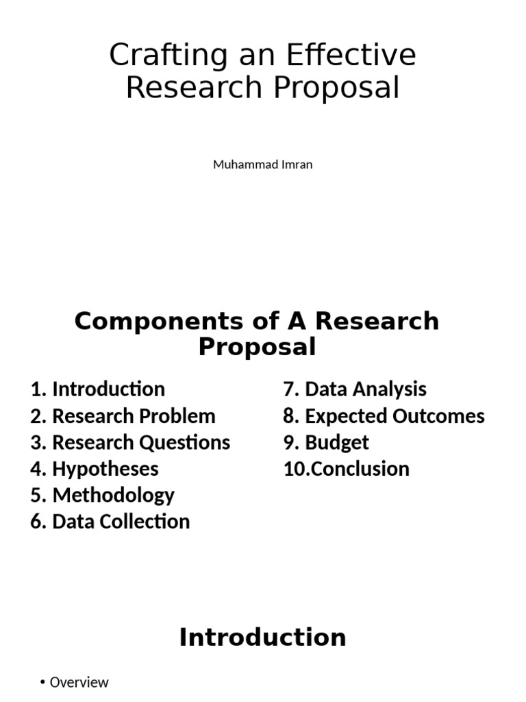 Key Components of a Research Proposal | PDF | Hypothesis | Methodology