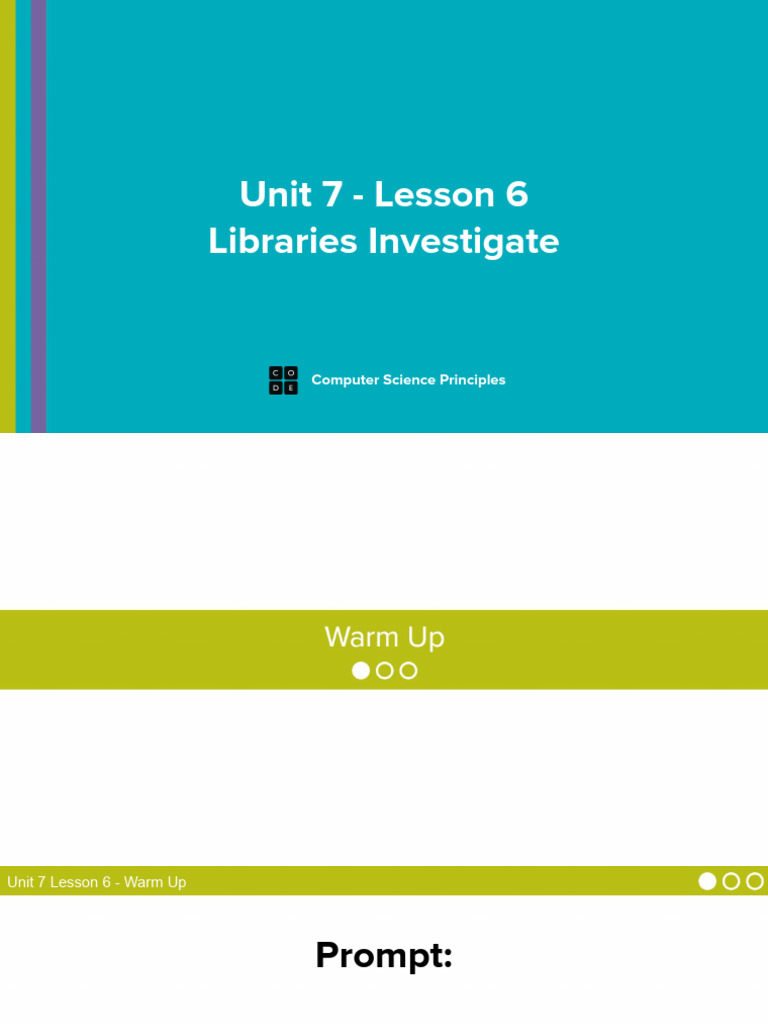 CSP Parameters Return and Libraries - Lesson 6 - Libraries Investigate ...