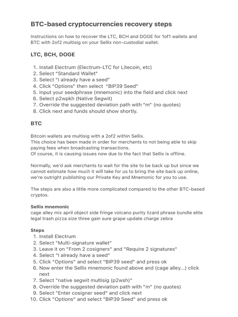 Btc Recovery | PDF | Bitcoin | Financial Technology