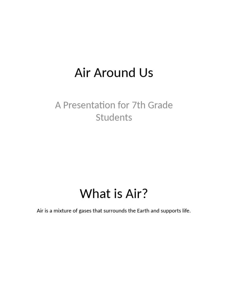 Air Basics for 7th Graders | PDF