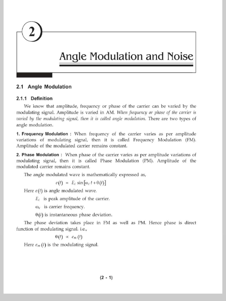 Angle Modulation | PDF