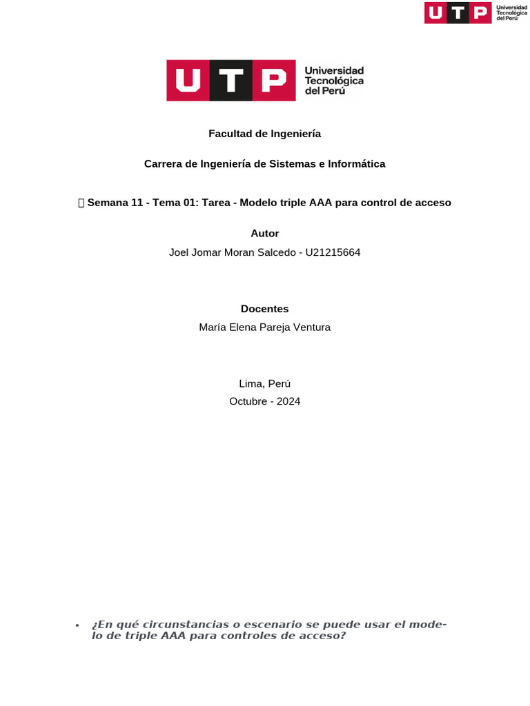 Modelo triple AAA para control de acceso | PDF | La seguridad ...