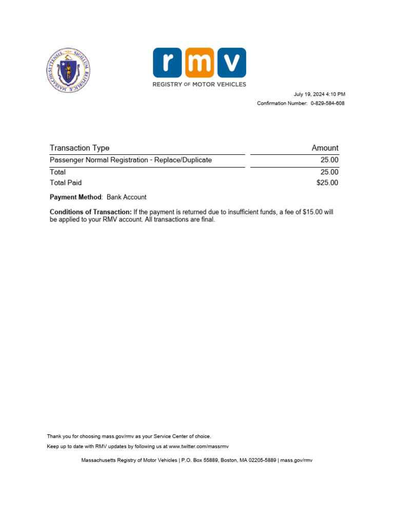 MyRMV Receipt 829584608 | PDF