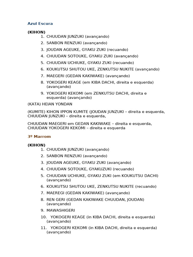 Exame Karate | PDF