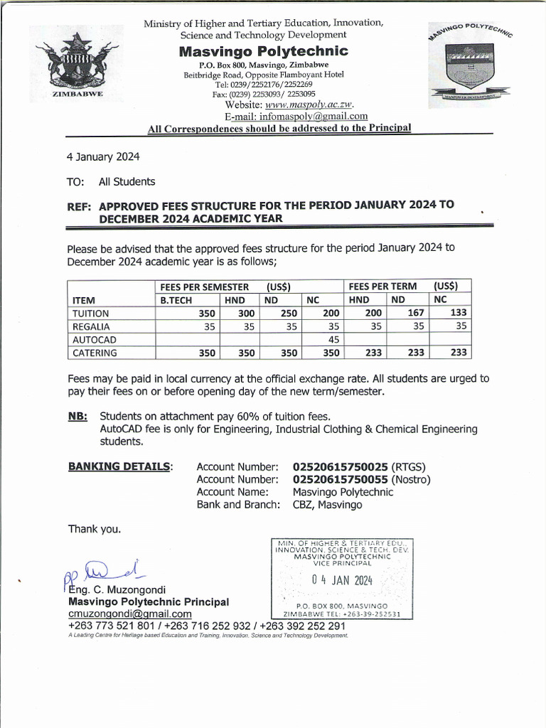 Fees Structure 2024 | PDF