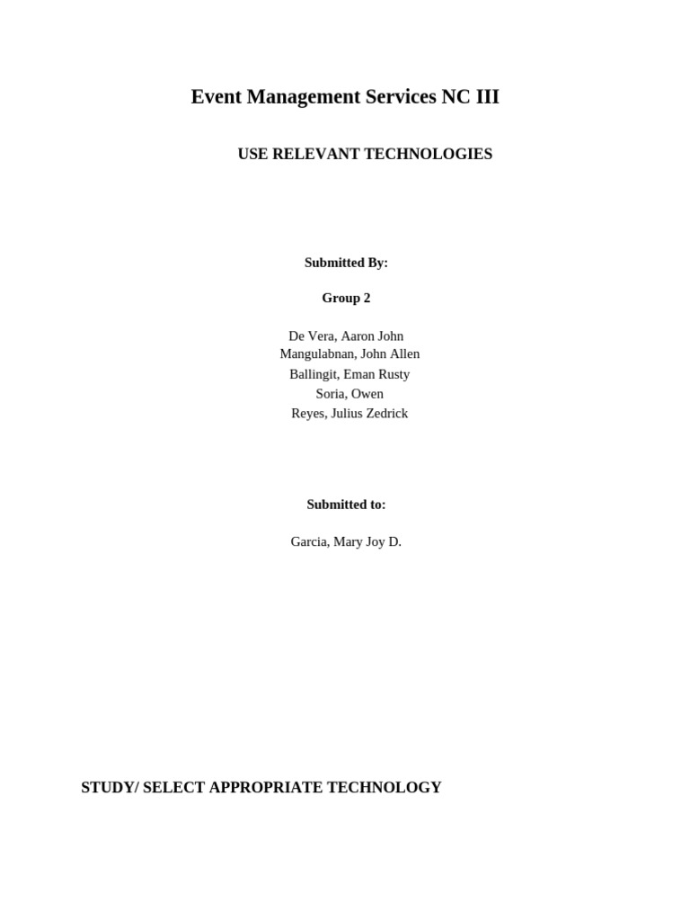 Use Relevant Technlogies | PDF | Computer Hardware | Software