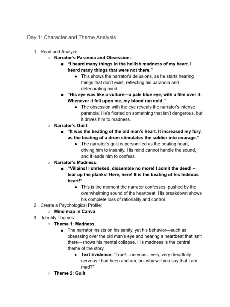 Tell Tale Heart Project | PDF | Insanity