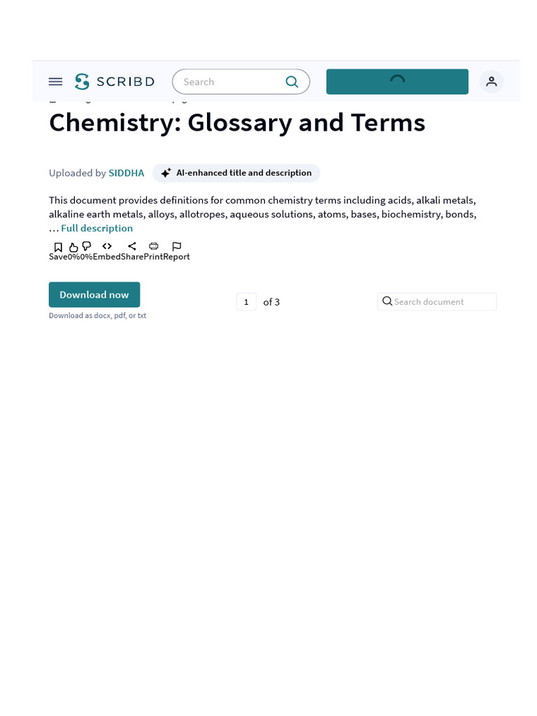 Www.scribd.comdocument468670584Chemistry Glossary Docx (1) | PDF