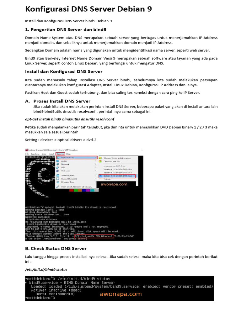 Modul Konfigurasi DNS Server Debian 9 | PDF