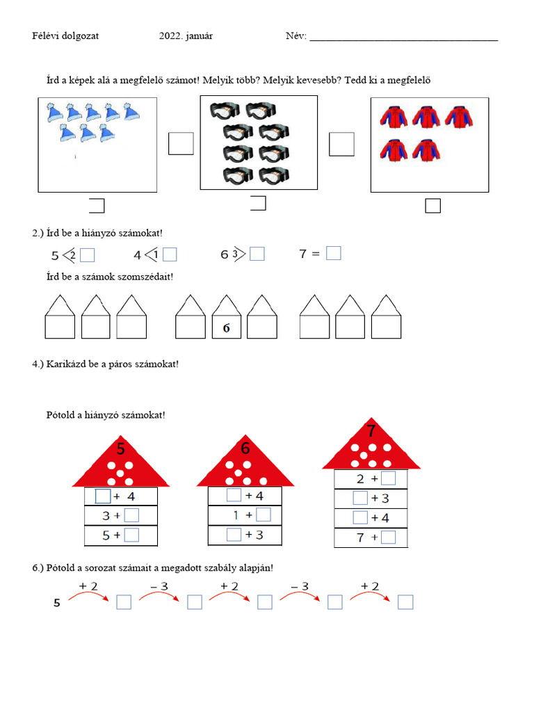 Félévi dolgozat matek 1. | PDF