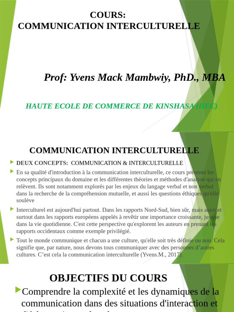 Cours de Communication Interculturelle | PDF | la communication | Interculturalisme
