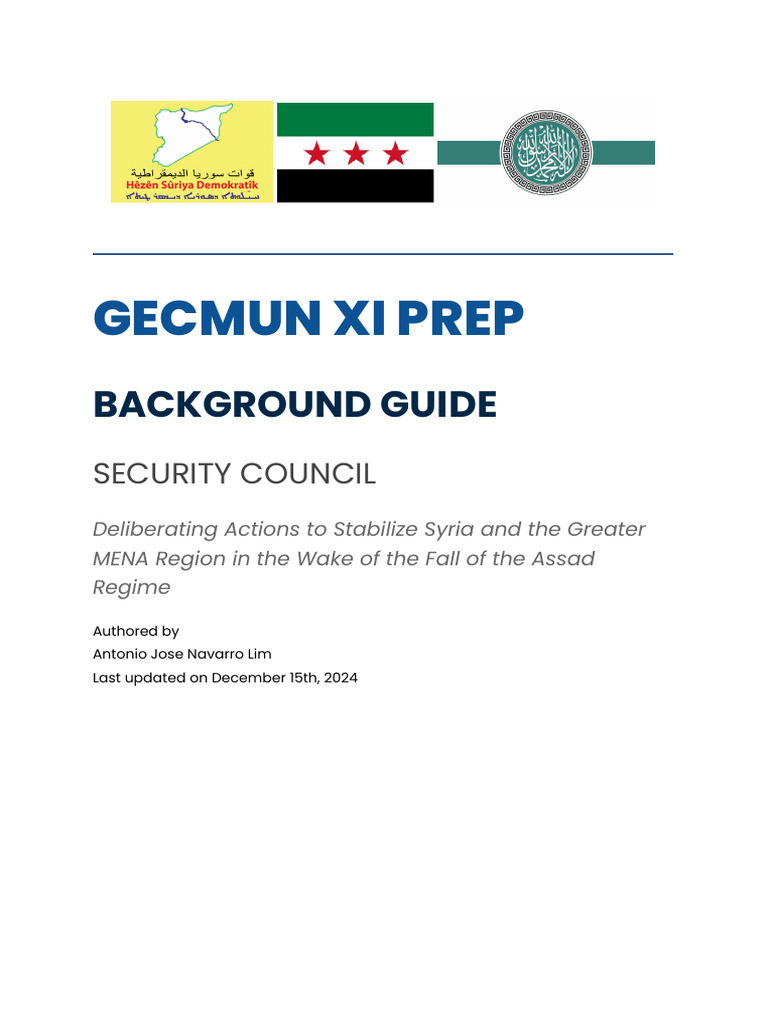 MUN Audition Background Guide | PDF | Syria | Syrian Civil War
