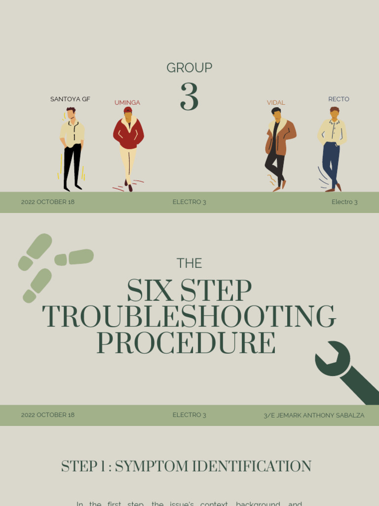 Electro3 Group3 Six Step Troubleshooting Procedure | PDF | Troubleshooting | Cognitive Science