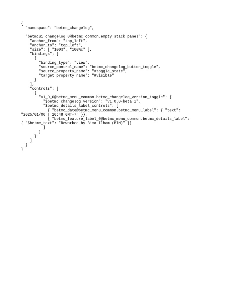 Betmc Changelogs - Json | PDF
