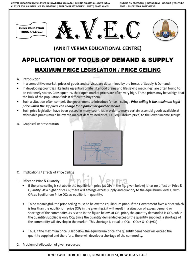 A.V.E.C's Notes On Price Ceiling & Floor Price | PDF | Economic Surplus ...