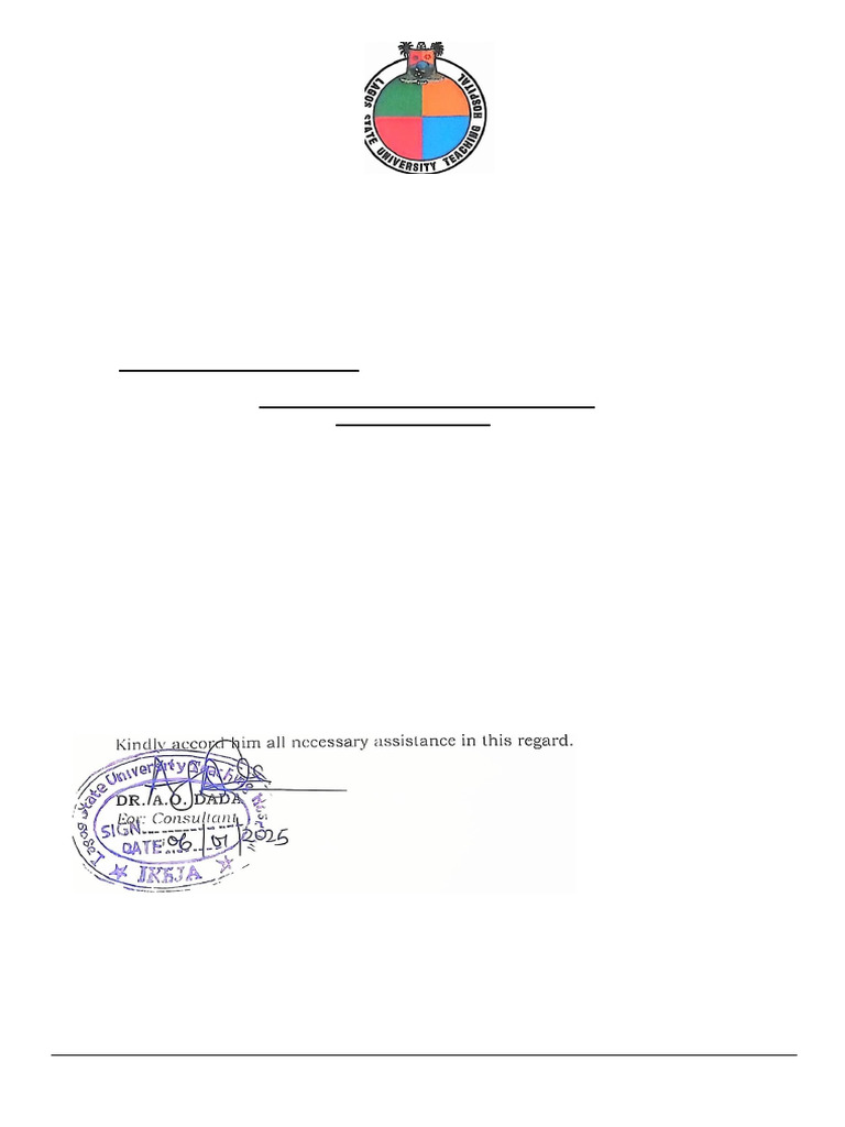 LASUTH Medical Report for Oladele Grace | PDF