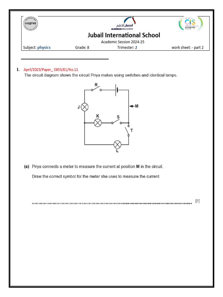 Grade 8 Physics Worksheet Part 2 | PDF
