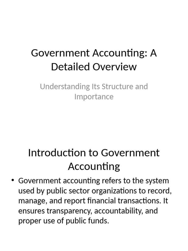 Overview of Government Accounting Systems | PDF