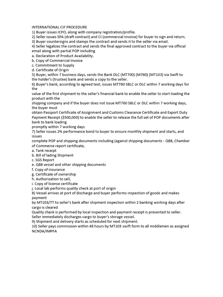 International Cif Procedure (1) - 7 | PDF
