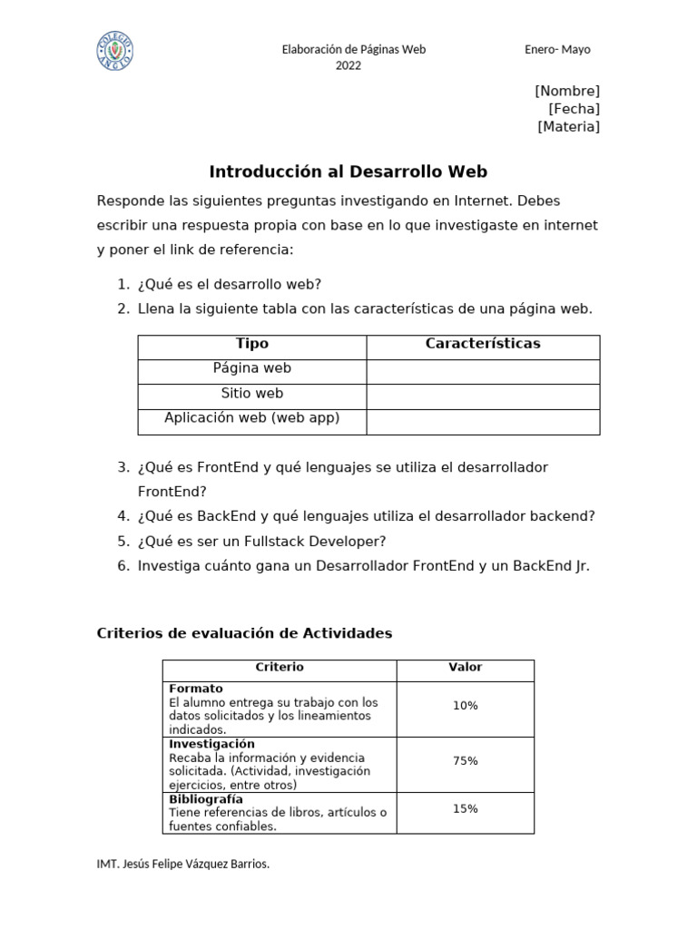 4 Introduccion Al Desarrollo Web | PDF