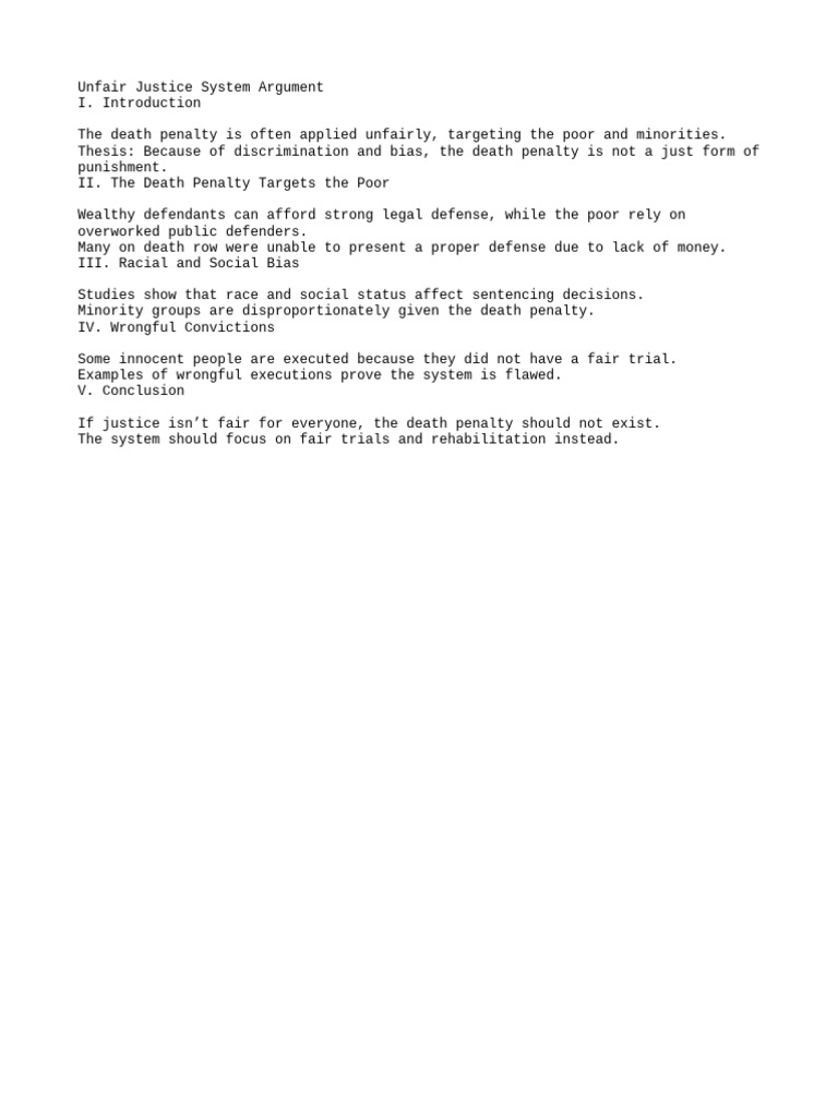 Unfair Justice System Argument | PDF