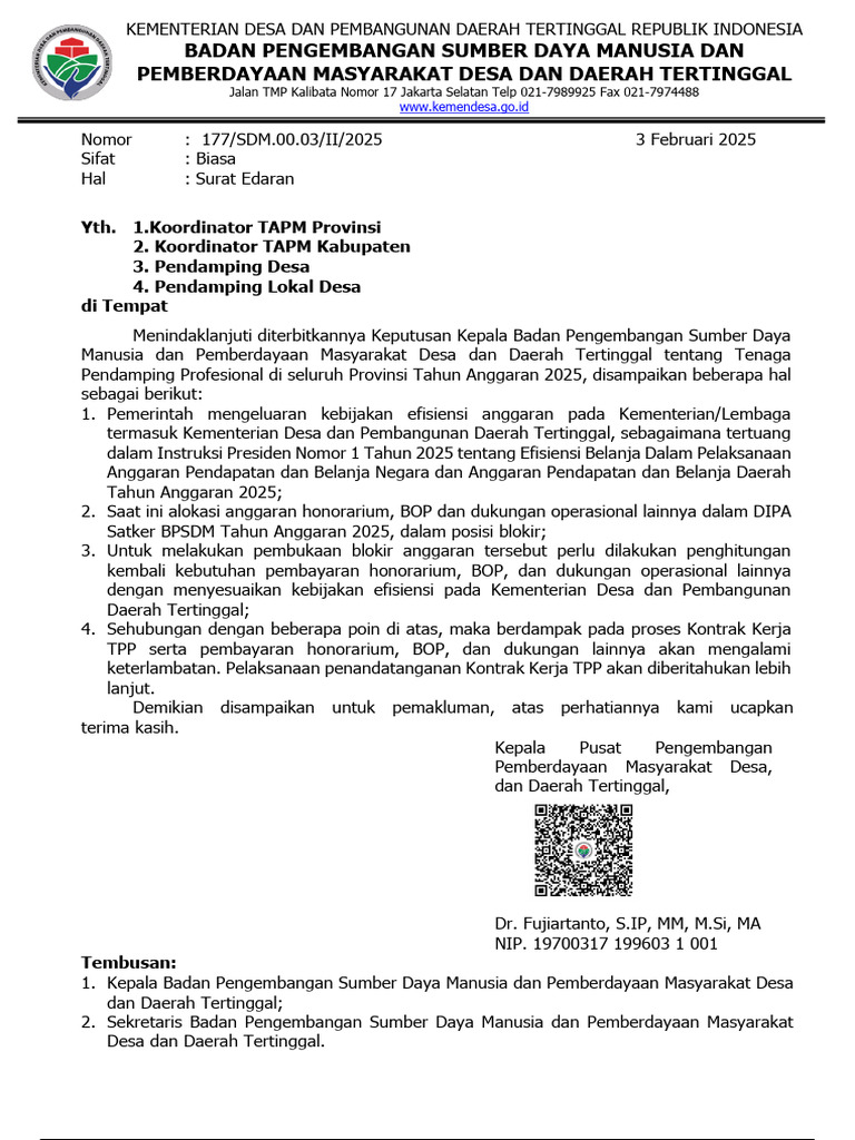 Surat Edaran TPP | PDF