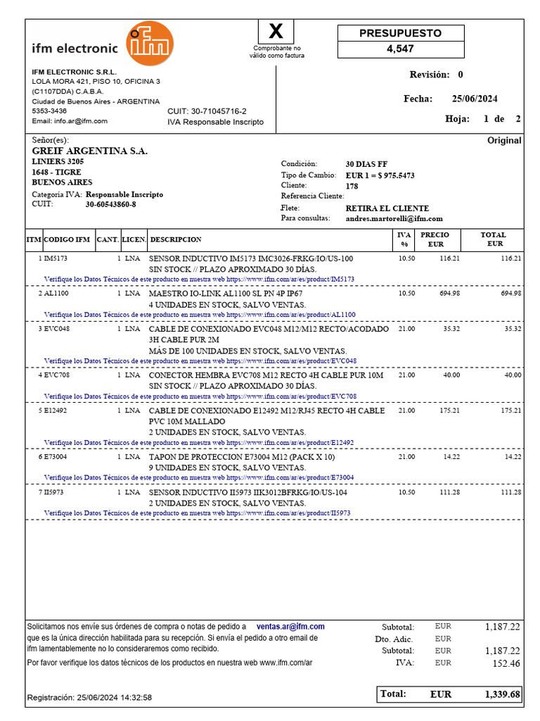 Ps 4 547 - 178 - Greif Argentina S A | PDF | Factura | Tipo de cambio