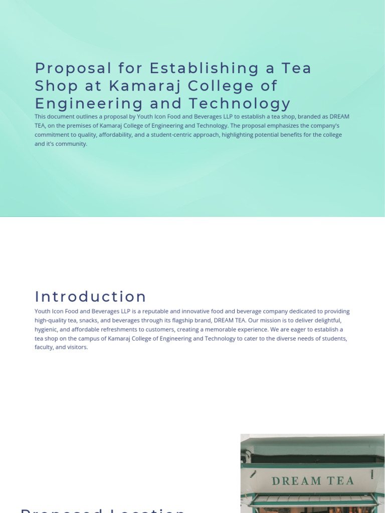 Proposal-for-Establishing-a-Tea-Shop-at-Kamaraj-College-of-Engineering ...