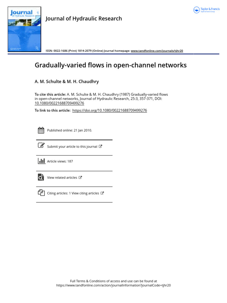 Gradually-Varied Flows in Open-Channel Networks | PDF | Matrix (Mathematics) | Mathematics