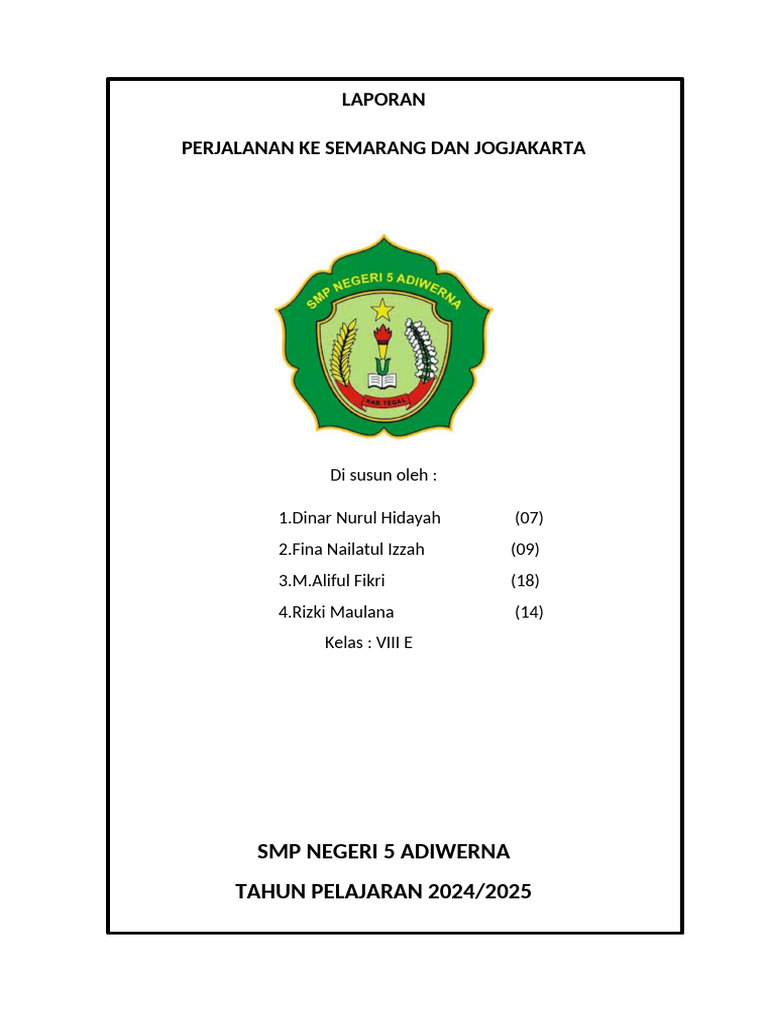 LAPORAN smp 5 sampul | PDF