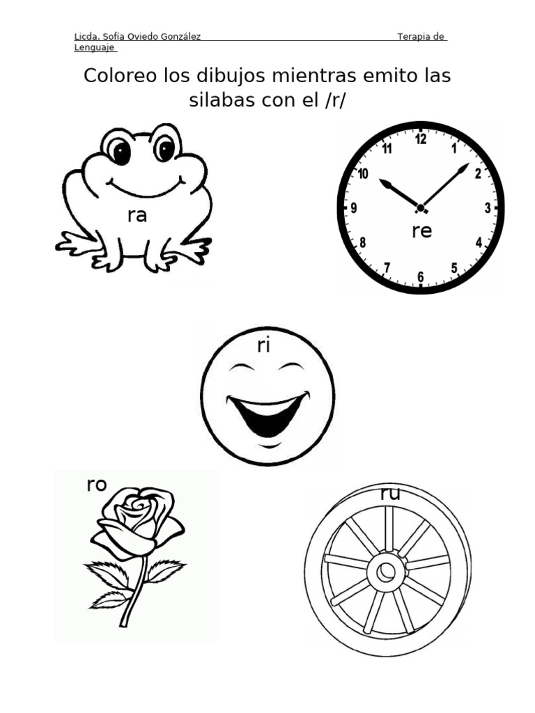Coloreo Los Dibujos Mientras Emito Las Silabas Con R | PDF