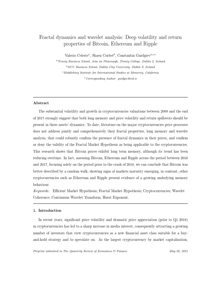 Fractal Dynamics and Wavelet Analysis Bitcoin | PDF | Cryptocurrency | Efficient Market Hypothesis