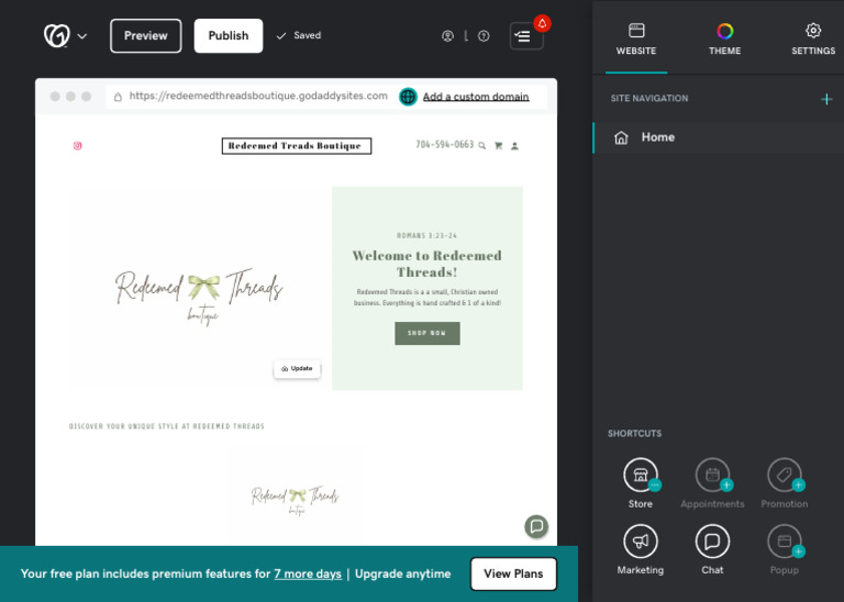 Edit Site - Redeemed Threads Boutique | PDF | Software | Microsoft Windows