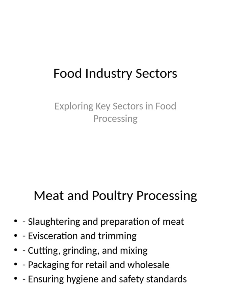 Key Sectors in Food Processing | PDF