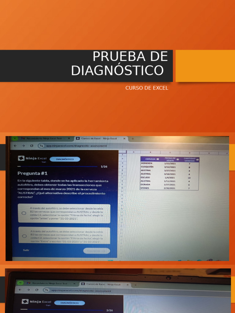 Prueba de Diagnóstico Excel | PDF