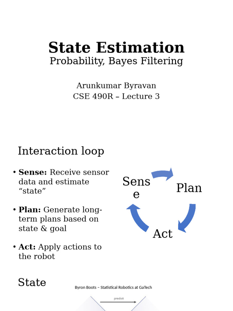 lecture_state_estimation_intro | PDF | Probability Theory | Probability Density Function