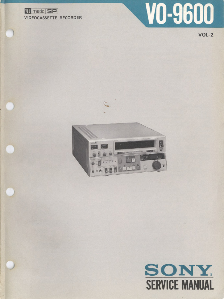 Sony VO-9600 Service Manual Volume 2 | PDF | Computer Engineering | Sound Technology