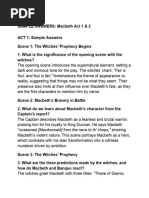 Macbeth Act by Act Summaries | PDF | Macbeth | Shakespearean Tragedies