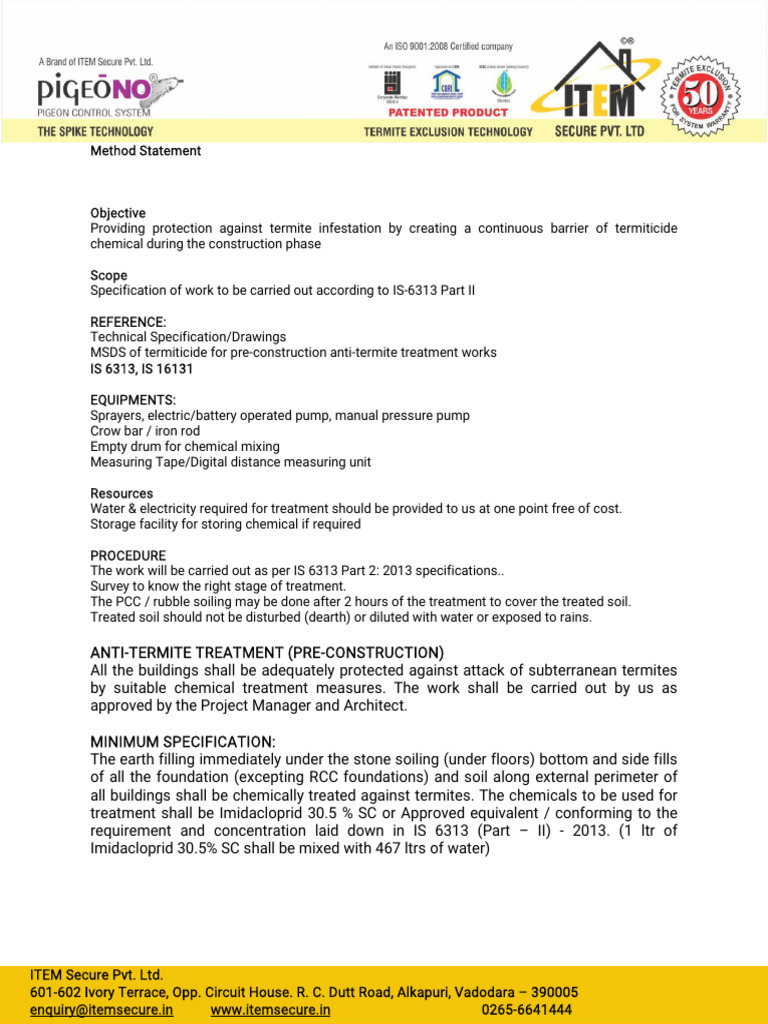 Pre-Cons Method Statement | PDF