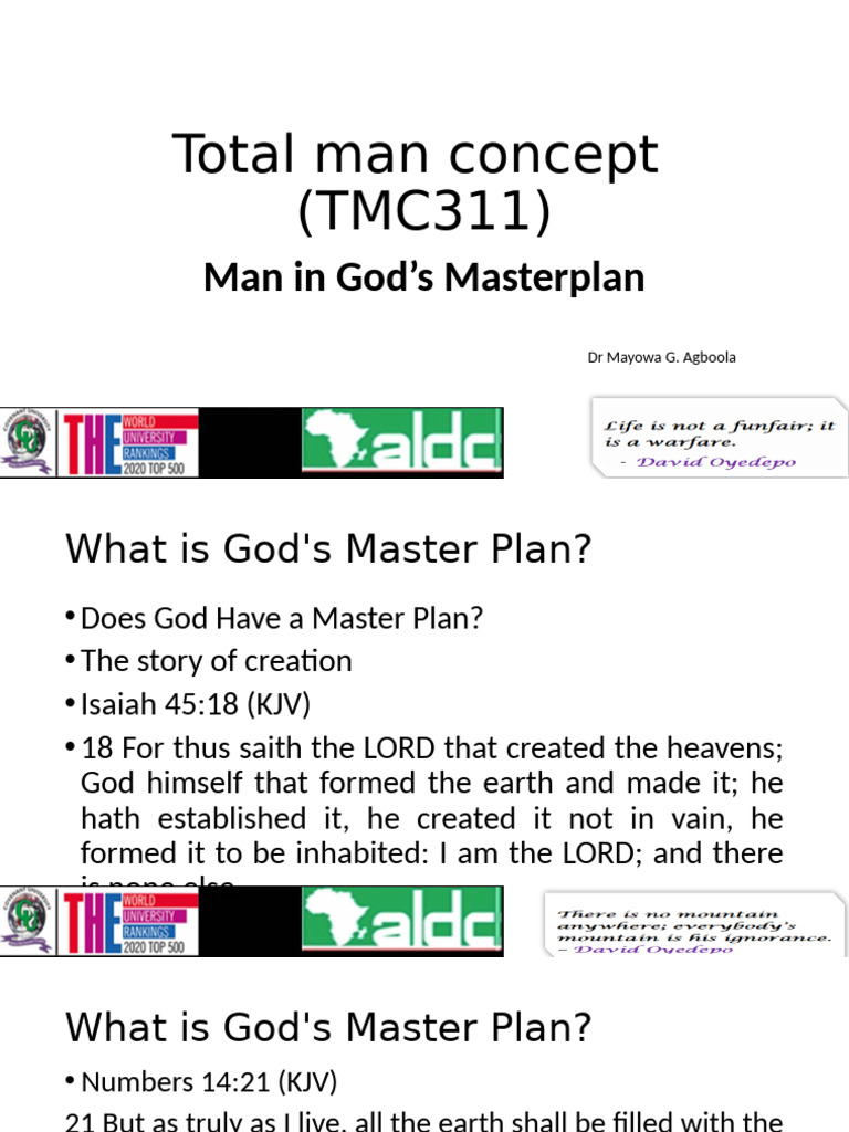 TMC311 Man in God's Master Plan 3 | PDF | Glory (Religion) | Love