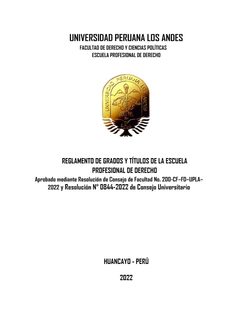 REGLAMENTO DE GRADOS Y TITULOS DE LA ESCUELA PROFESIONAL DE DERECHO (1) (1) | PDF | Titulo ...