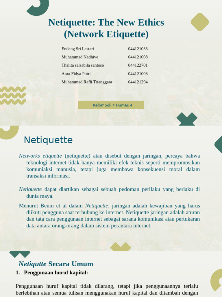 Kelompok 4 Humas 4 C. Netiquette | PDF